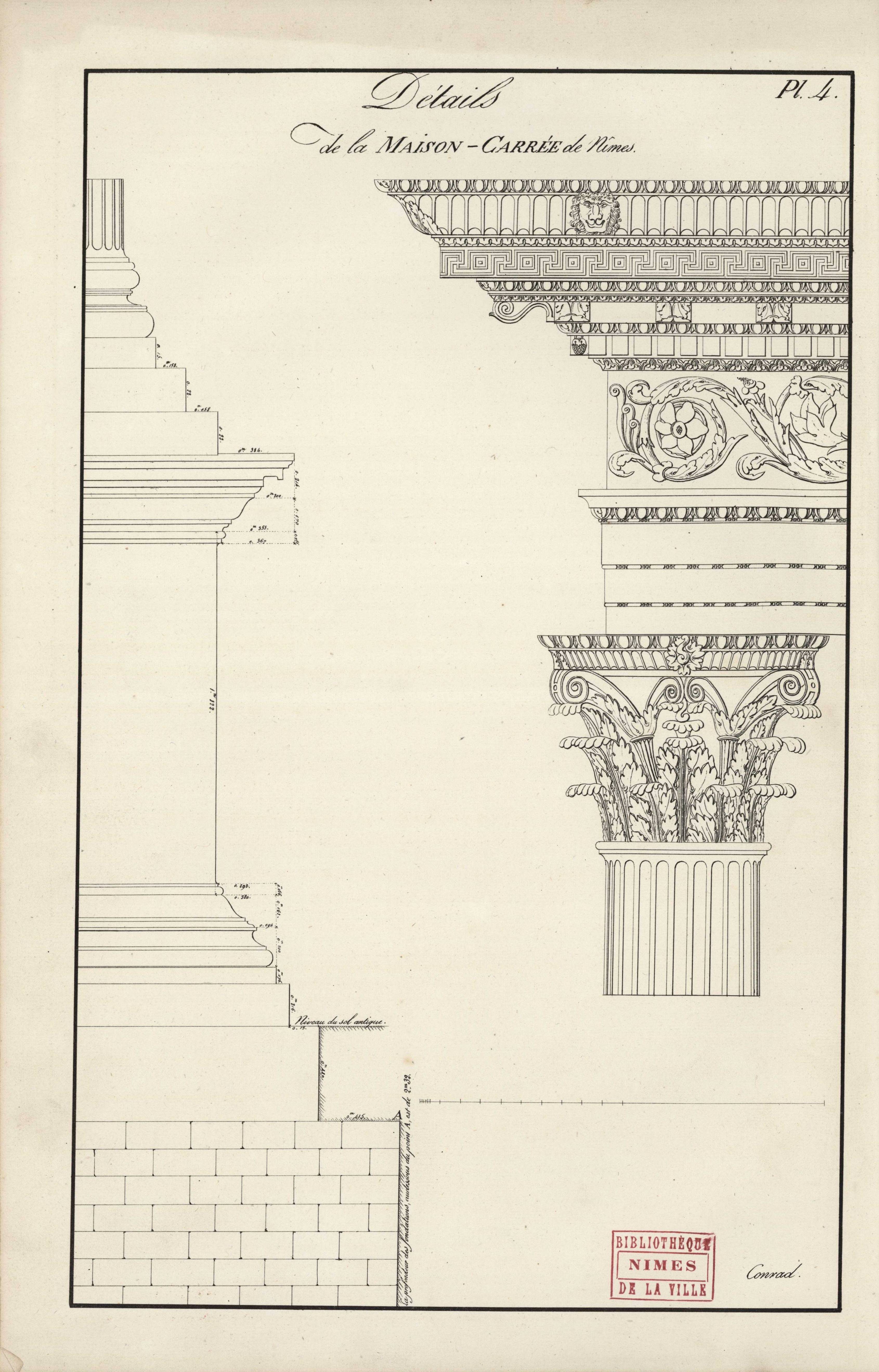 Détails de la Maison Carrée - La Maison Carrée
