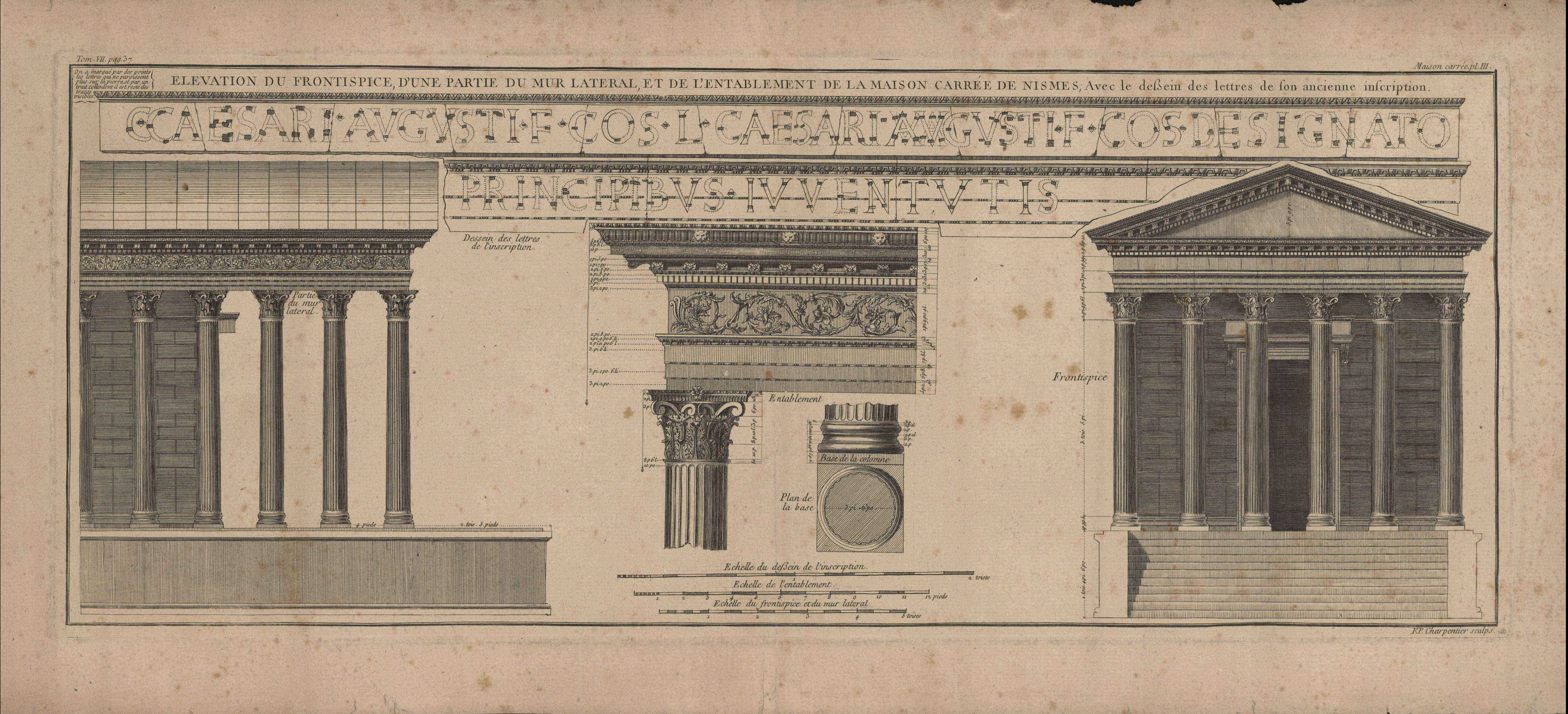 Élévation du frontispice ... - La Maison Carrée